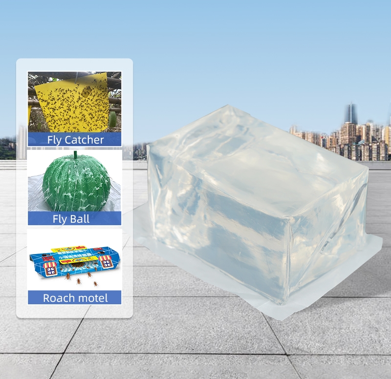 Hot melt adhesive for fly trap balls